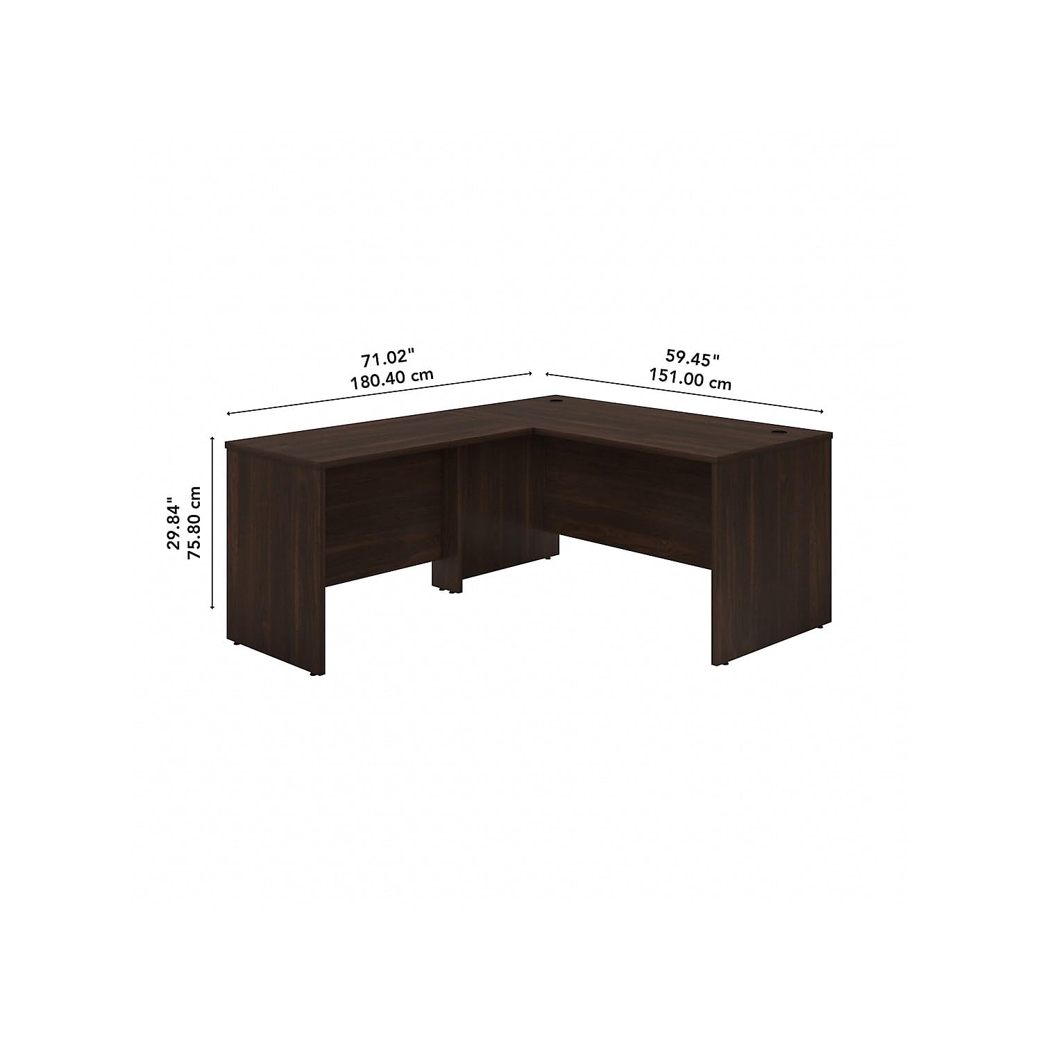 Bush Business Furniture Studio C 60-inch W L Shaped Desk with 42-inch W Return Bundle, Black Walnut (STC050BW)