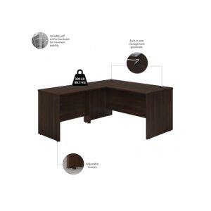 Bush Business Furniture Studio C 60-inch W L Shaped Desk with 42-inch W Return Bundle, Black Walnut (STC050BW)