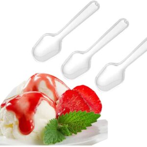 ericotry 500Pcs 7.5cm/3inch Mini Clear Mini Plastic Spoons Disposable Tasting Spoon Scoops for Dessert Ice Cream Appetizer Cake Spices Food Supply