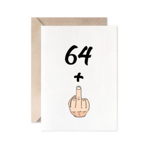 magjuche funny 65th birthday card, 64+1 women or men sweet 65 years old birthday gift joke card