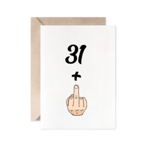 magjuche funny 32nd birthday card, 31+1 women or men sweet 32 years old birthday gift joke card