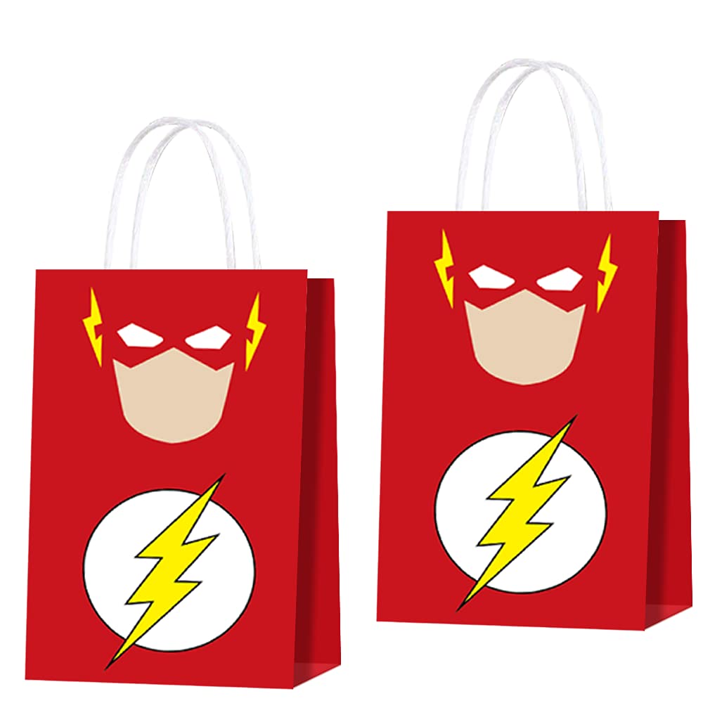 YNOUU Flash Party Bags superhero paper bags, Contains 16 pcs Paper Bags,Hero Theme Birthday Party Decorations and Supplies