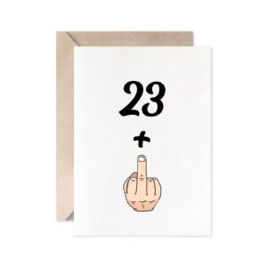 magjuche funny 24th birthday card, 23+1 women or men sweet 24 years old birthday gift joke card