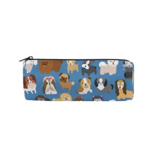 tropicallife pencil case cute animal dog puppy pattern pen pouch bag organizer makeup brush holder with zipper for girls women adults teens school office