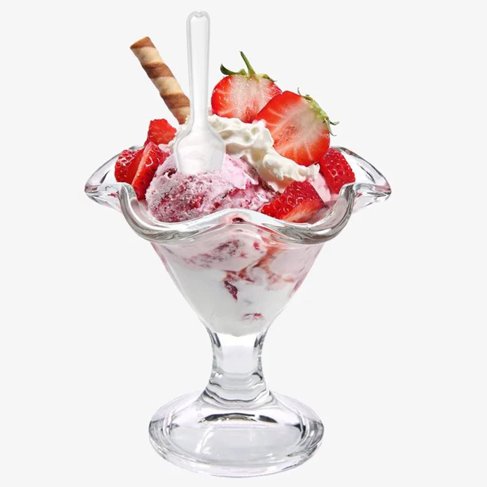 ericotry 500Pcs 7.5cm/3inch Mini Clear Mini Plastic Spoons Disposable Tasting Spoon Scoops for Dessert Ice Cream Appetizer Cake Spices Food Supply