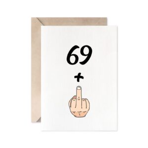 magjuche funny 70th birthday card, 69+1 women or men sweet 70 years old birthday gift joke card