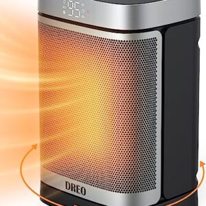 Dreo 1500W Space Heater, 70° Oscillating Portable Heater for Indoor Use, Digital Thermostat, 4 Modes, 12h Timer, Personal Electric Heater PTC Ceramic Heater Quick Safety Heating for Home Office