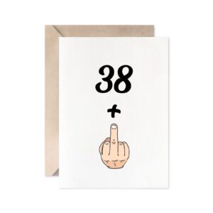 magjuche funny 39th birthday card, 38+1 women or men sweet 39 years old birthday gift joke card