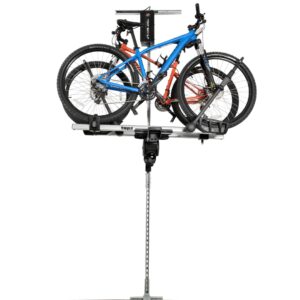 top shelf motorized overhead garage storage system - electric lift storage rack compatible with 2” hitch-mounted attachments - cargo carrier, kayak & sup storage, bike storage the lift 400-12ft