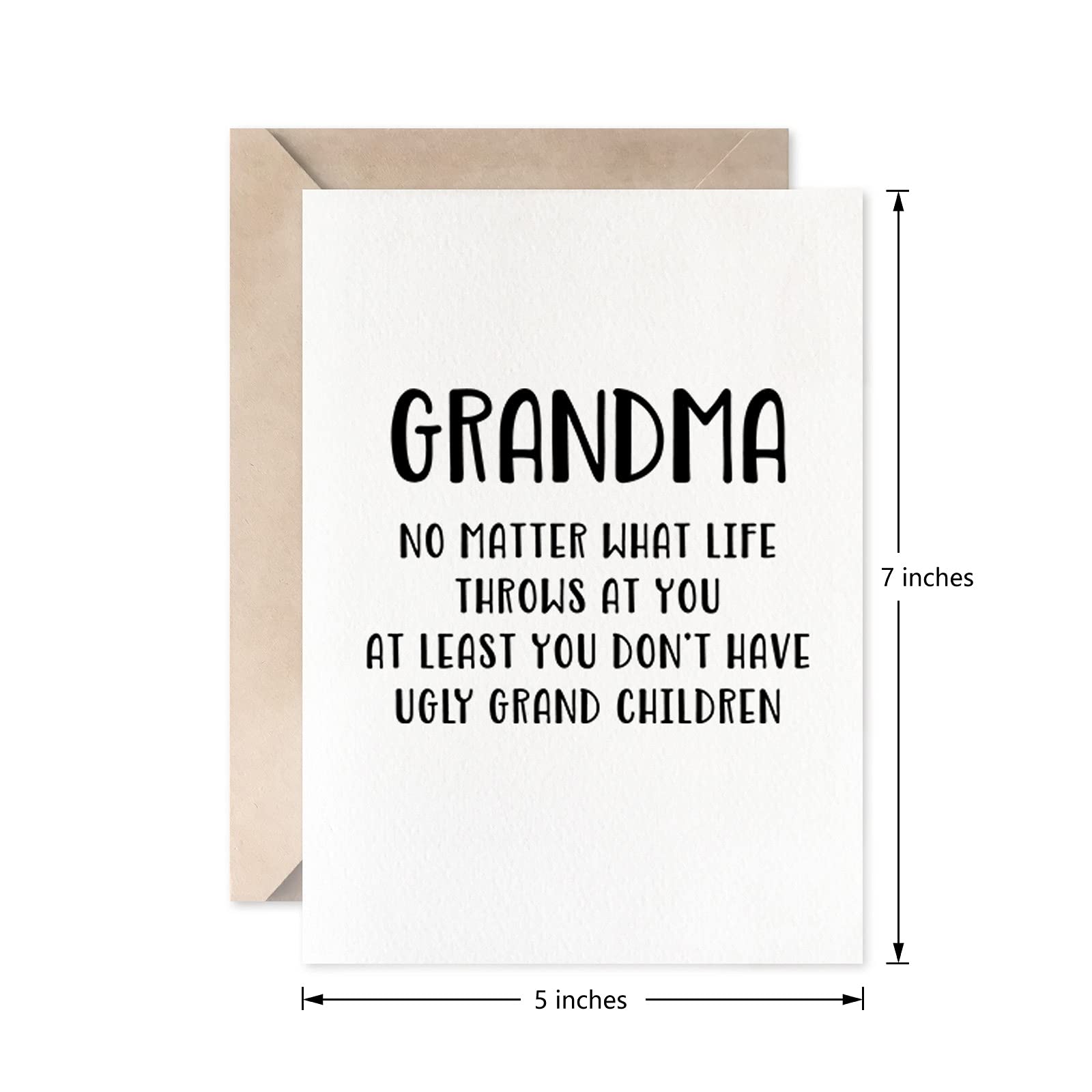 MAGJUCHE Funny Birthday Card For Grandma, Don’t Have Ugly Grand Children, Mother’s Day, Christmas Gift From Grandson, Granddaughter