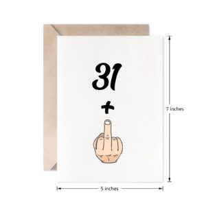 MAGJUCHE Funny 32nd Birthday Card, 31+1 women Or Men Sweet 32 Years Old Birthday Gift Joke Card