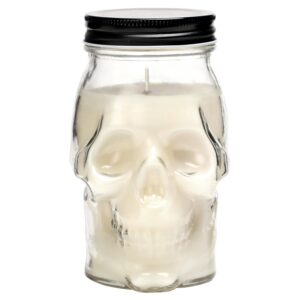 gothic skull candle, large skull candle halloween gothic decorations for home table bar indoor room,scary halloween decorations indoor white