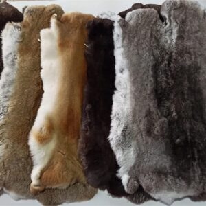 ZSCYD-yingda1992 5pcs Assorted Bulk Craft Grade Natural Rabbit Skins Real Quality Rabbit Pelts Perfect for Decoration, Cat/Dog Toys, Sewing, or Crafting Fur Hide 10" by 14"