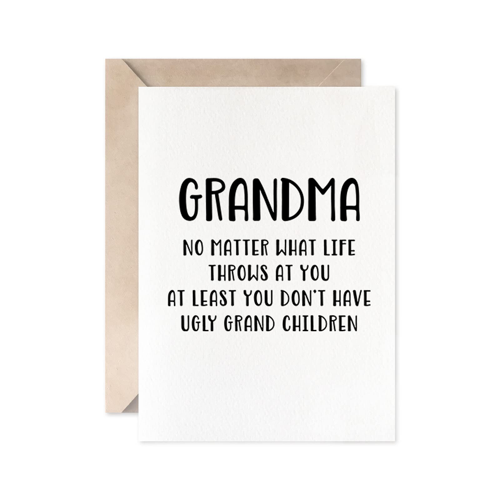 MAGJUCHE Funny Birthday Card For Grandma, Don’t Have Ugly Grand Children, Mother’s Day, Christmas Gift From Grandson, Granddaughter