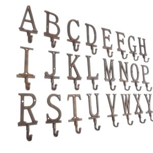 Handcrafted Nautical Decor Rustic Copper Cast Iron Letter F Alphabet Wall Hook 6"