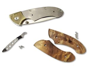 jantz usa fallow locking liner folder kit for knifemaking, includes high carbon stainless steel blade and accessories to make a folding knife