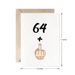 MAGJUCHE Funny 65th Birthday Card, 64+1 women Or Men Sweet 65 Years Old Birthday Gift Joke Card