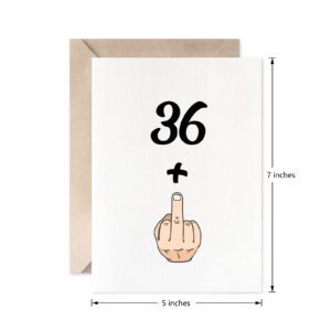 MAGJUCHE Funny 37th Birthday Card, 36+1 women Or Men Sweet 37 Years Old Birthday Gift Joke Card