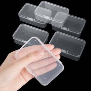 48 Packs Clear Small Plastic Containers Transparent Storage Box with Hinged Lid for Small Items Crafts Jewelry (3.27 x 2.13 x 1.02 Inches)