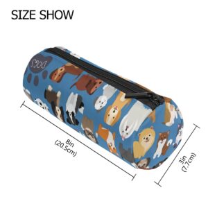 TropicalLife Pencil Case Cute Animal Dog Puppy Pattern Pen Pouch Bag Organizer Makeup Brush Holder with Zipper for Girls Women Adults Teens School Office