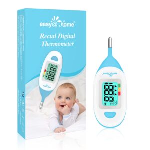 baby rectal thermometer with fever indicator - easy@home perfect newborn and infant digital thermometer with lcd display reading body temperature-kid and baby item with accurate fast reading - emt-027