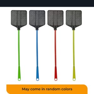 OFXDD Rubber Fly Swatter, Long Fly Swatter Pack, Fly Swatter Heavy Duty, Red and Green Colors (3 Pack)