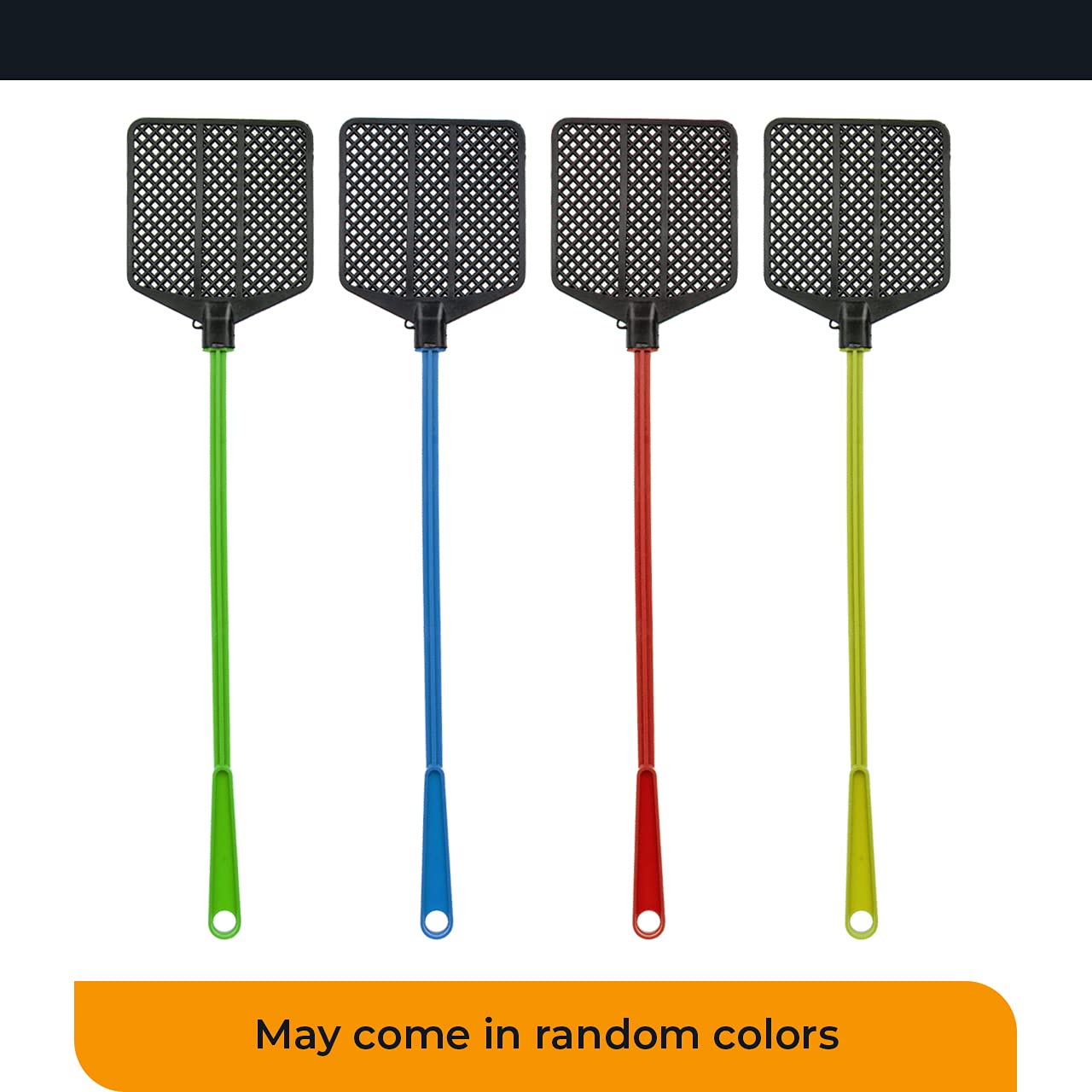 OFXDD Rubber Fly Swatter, Long Fly Swatter Pack, Fly Swatter Heavy Duty, Red and Green Colors (3 Pack)