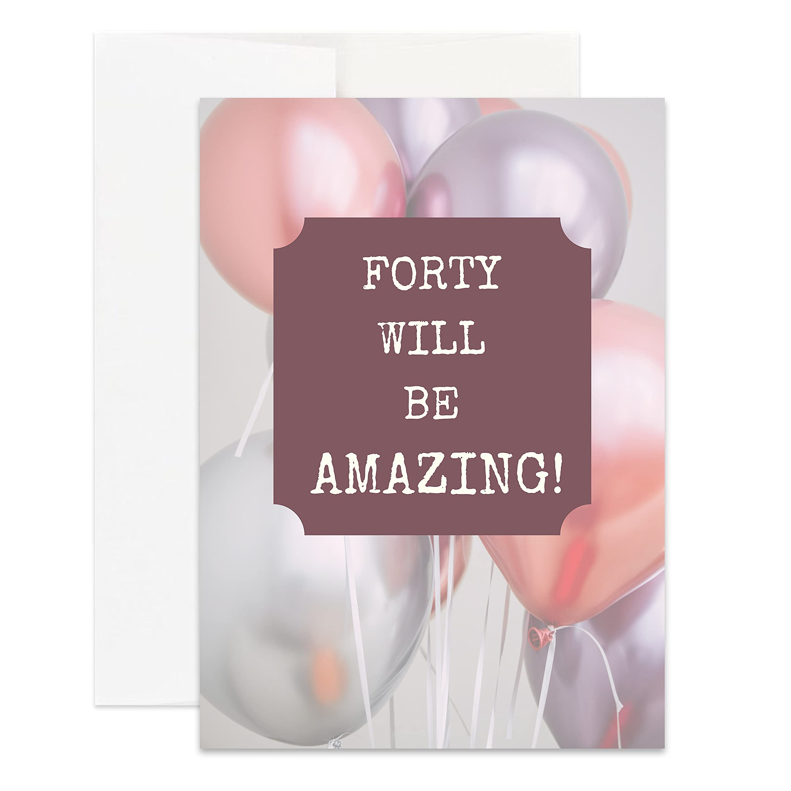 Christian 40th Birthday Card, Happy Birthday Card for 40th Christian Birthday (Single Card)