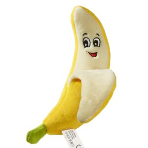 chewffon dog toys, dog banana toy, dog plush toy, squeaky dog toys, dog chew toys, dog stuffed toys for boredom, cute soft puppy gifts toy for small, medium and large size dogs (banana)