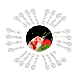 ericotry 500pcs 7.5cm/3inch mini clear mini plastic spoons disposable tasting spoon scoops for dessert ice cream appetizer cake spices food supply