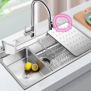 3 Pieces Brushed Stainless Steel Kitchen Faucet Hole Cover Sink Tap Hole Cover Soap Dispenser Cover（1.1 to 1.6 Inch in Diameter）