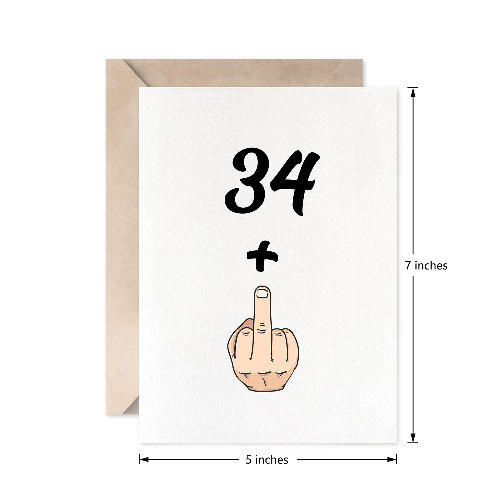 MAGJUCHE Funny 35th Birthday Card, 34+1 women Or Men Sweet 35 Years Old Birthday Gift Joke Card