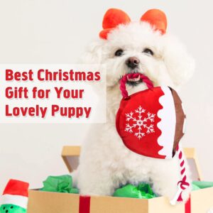 Vansolinne Christmas Dog Squeaky Toy Plush Dog Toys for Small Dogs with Squeakers Interactive Puppy Chew Toys Cute Soft Stuffed Dessert Set of 4