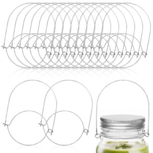 anjmd stainless steel wire hangers for mason jars, 16 pack - tool free installation, wide application for decoration, key holder, holder, kitchen, indoor use