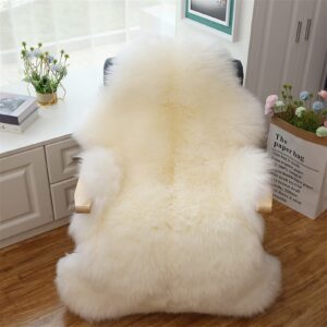 altlue real genuine sheepskin rug natural fur rug sheep skin rug full sheepskin rugs authentic sheepskin throw sheepskin seat covers for chairs sheepskin seat pad cushion white (2.3x3.28 ft)