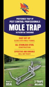 mole trap by trapline products 4-pack premium quality stainless steel. made in usa