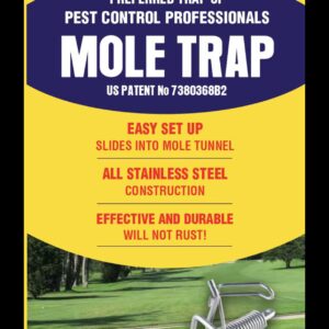 Mole Trap by Trapline Products 4-Pack Premium Quality Stainless Steel. Made in USA