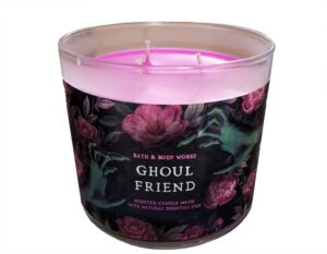 bath & body works, white barn 3-wick candle w/essential oils - 14.5 oz - 2021 halloween! (ghoul friend)