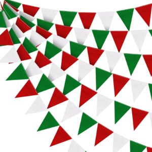 48 ft red green white pennant banner christmas party triangle flag garland hanging bunting flag banner for wedding graduation birthday christmas party supplies festival xmas decor