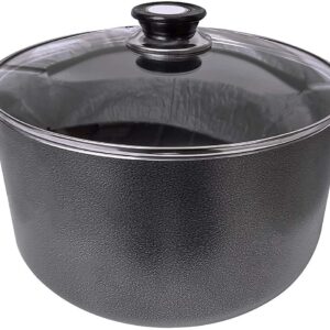 24Qt Dutch Oven Non Stick Heavy Gauge Aluminum Extra Large Casserole Pot With Glass Lid Fits 6 Gallons For Healthy Cooking