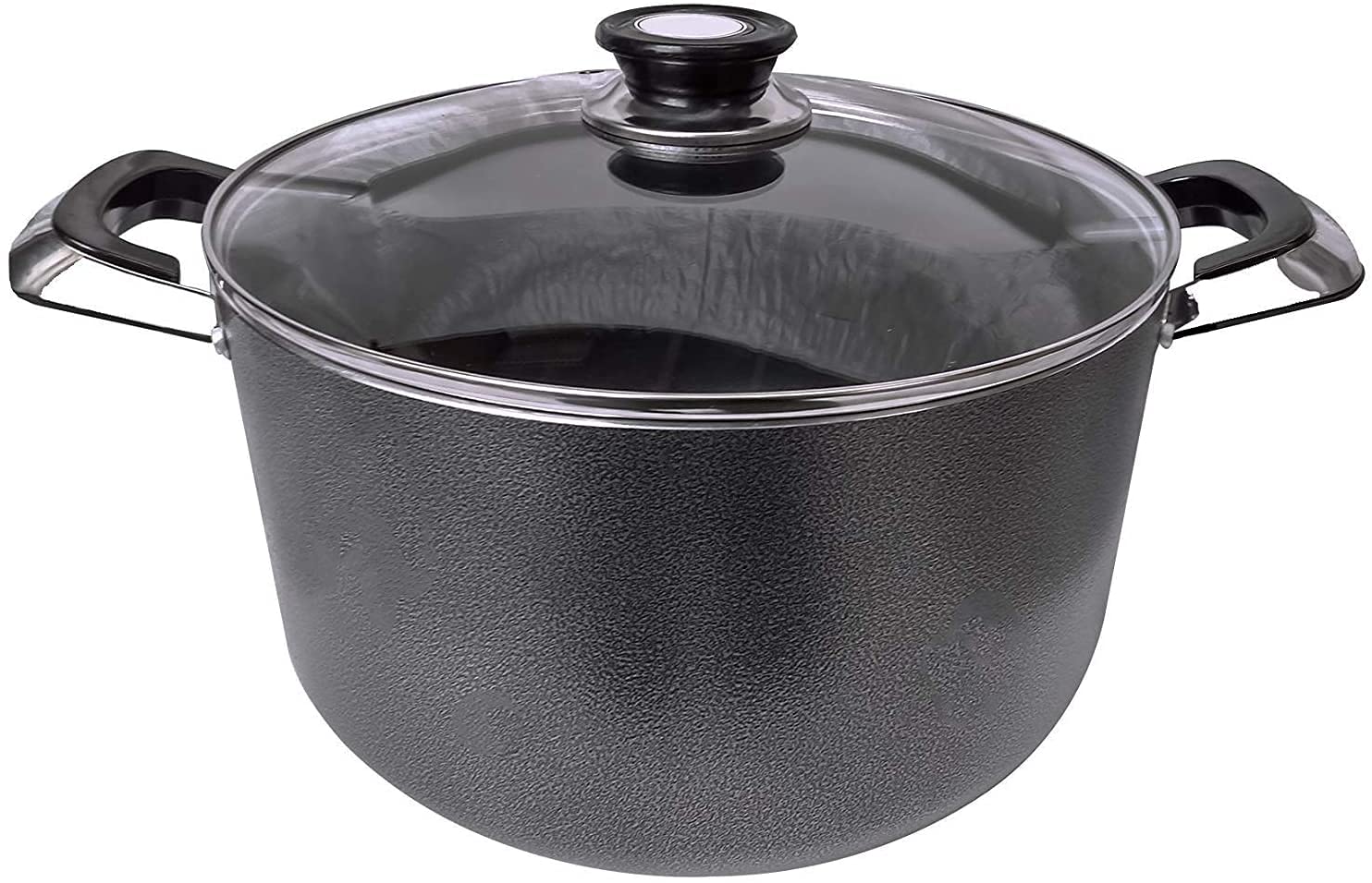 24Qt Dutch Oven Non Stick Heavy Gauge Aluminum Extra Large Casserole Pot With Glass Lid Fits 6 Gallons For Healthy Cooking