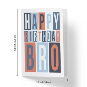 Karto Sweet and Funny Birthday Card for Brother, Large 5.5 x 8.5 Greeting Card, Brother Birthday Card from Sister