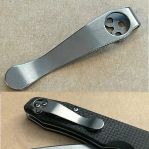 4PCS Stone Wash Titanium Deep Carry Pocket Clip For Spyderco PM2 C81 3-Hole