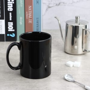 SHOWFULL Large Coffee Mugs, 22 OZ(650ml) Extra Coffee Mug Set of 2, Smooth Ceramic Boss Cups, Big Capacity and Large Handle, for Dad Men, Black