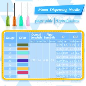 90 Pieces Blunt Tip Dispensing Needle with Luer Elbow Blunt Needle 1inch 0.5inch Industrial Liquid Dispenser Needle Stainless Steel Pet Syringe Needle for Adhesive Glue Dispensing 3 Styles All Gauge