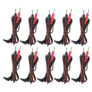 10pcs / bag 2.35mm 1.2m 2‑in‑1 pin type electrode lead wires cable, tens cable lead wires for tens unit physiotherapy machine