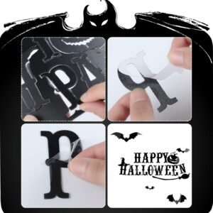 Zonon Halloween Bat Sticker Acrylic Black Bat Pumpkin Wall Decor Halloween Theme Wall Decor for Halloween Party Home Wall Window Bedroom Office Party Decoration Supplies