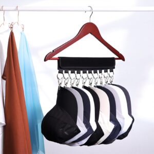 iPstyle Hat Organizer Holder Hat Rack for Hanger Hat Storage, 10 Large Holder Clips to Hang Baseball Ball Caps, Winter Beanie, Glove, Clothes, Socks, Fit All Size Hangers 2 Pack