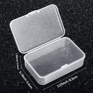 48 Packs Clear Small Plastic Containers Transparent Storage Box with Hinged Lid for Small Items Crafts Jewelry (3.27 x 2.13 x 1.02 Inches)