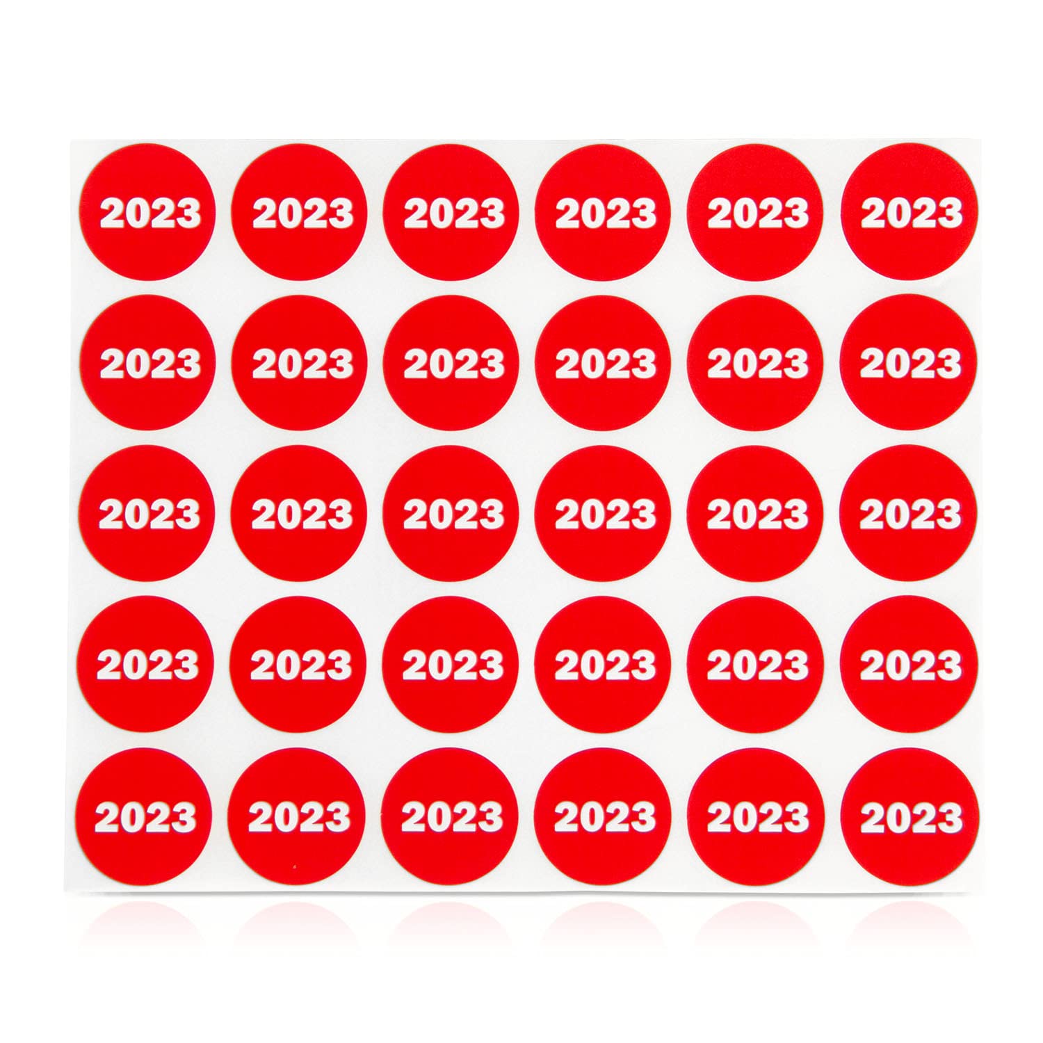 300/Pack, 300 Labels - 2023 Year Stickers – 0.75 Inch Round, Bright Red - Color Coded 2023 Labels / 2023 Year Tabs for Book Keeping, File Folder Organization Labels